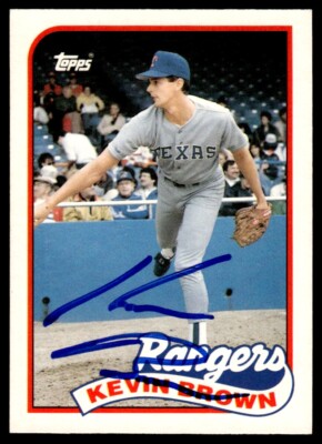 1989 Topps Traded Kevin Brown Rookie Auto Texas Rangers #15T COA RC ...
