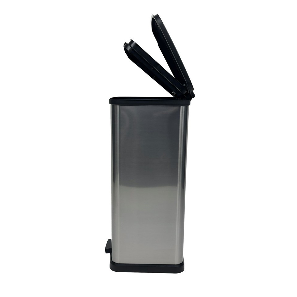 Mainstays 13.2 Gallon Trash Can, Plastic Rectangular Step Trash Can ...