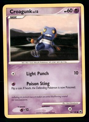 Pokemon Card Croagunk LV.13 Majestic Dawn 60/100 EXCELLENT Non-Holo ...