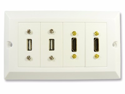 HDMI and USB Wall Plate - Twin HDMI USB Socket Faceplate | eBay