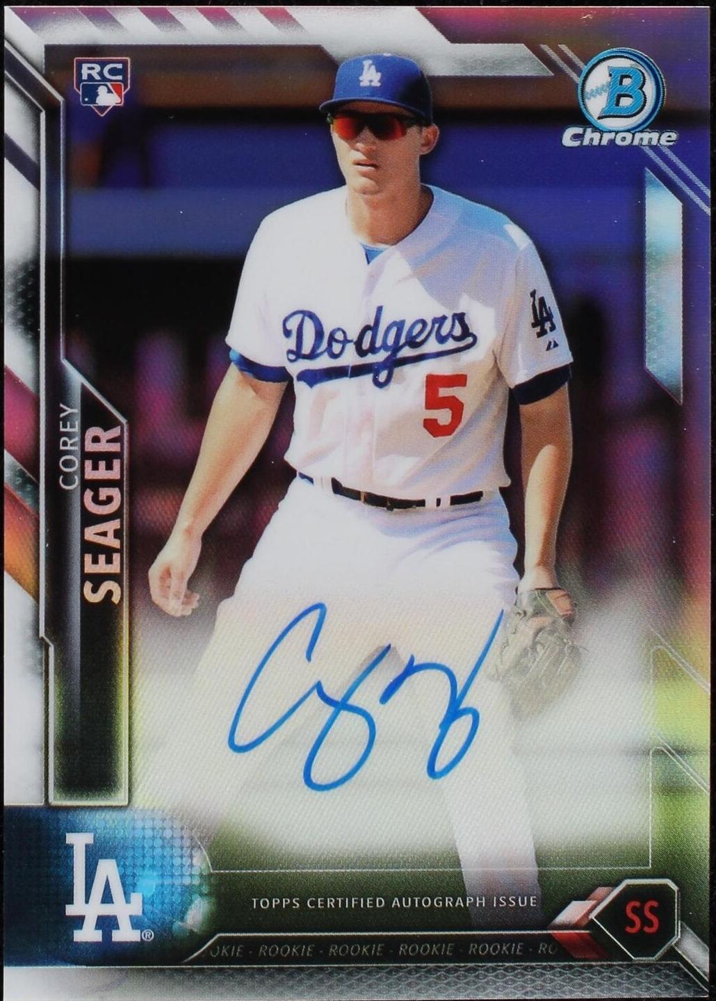 2016 Bowman Chrome - Rookie Autographs Corey Seager #BCAR-CS Refractor ...