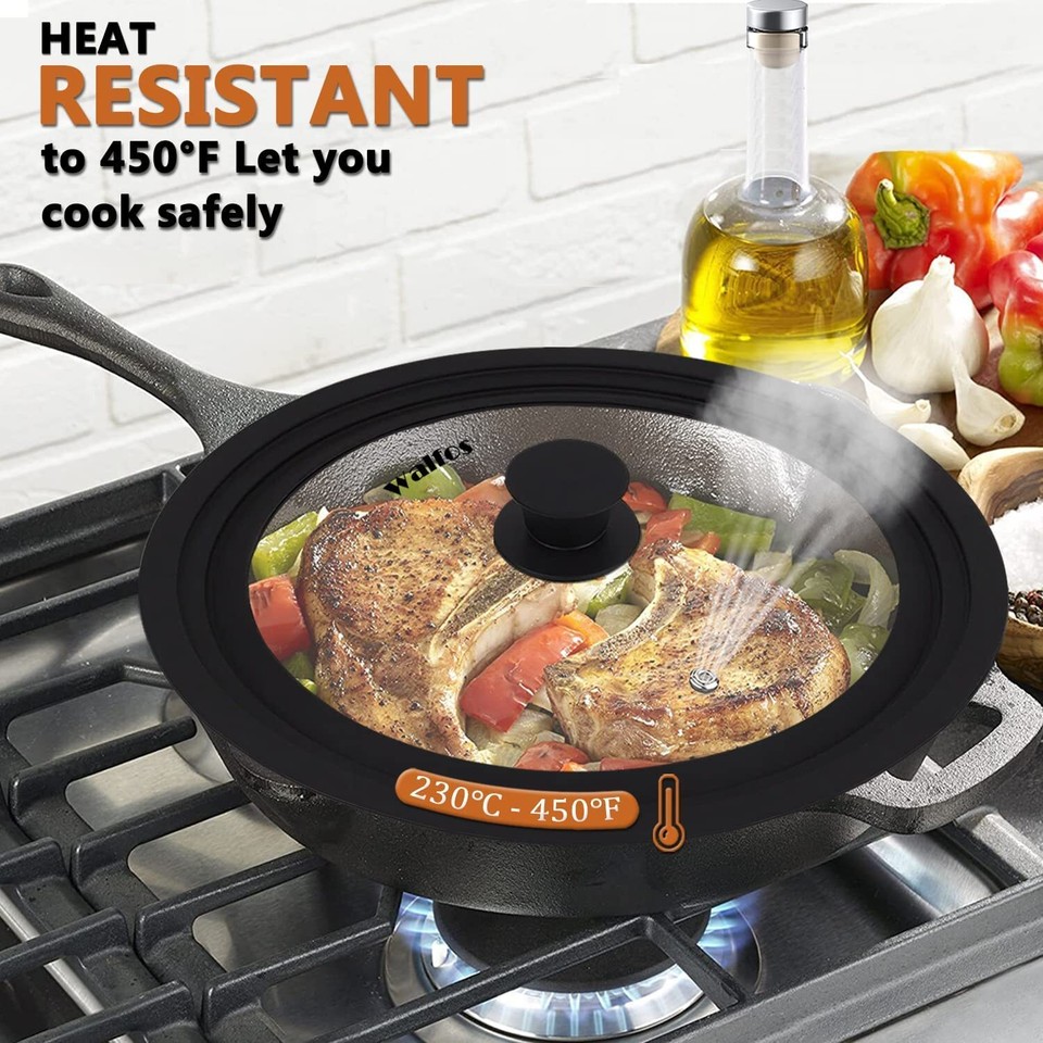 Universal Lid for Pots Pans and Skillets - Tempered Glass with Heat ...
