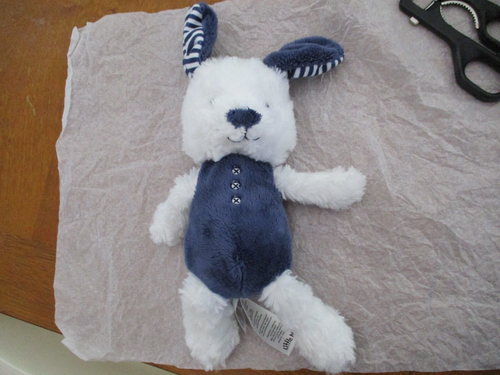 Little Me Puppy Dog Plush White Navy Blue Stripes Lovey Rattle 10" Baby ...