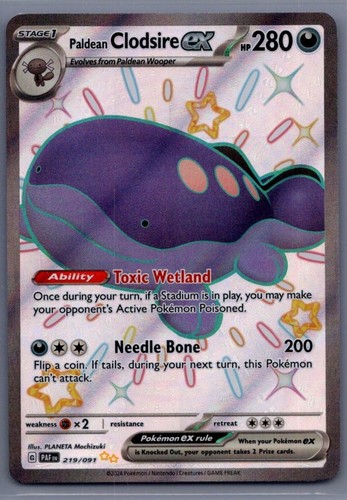 Pokemon Card | 219/091 Clodsire EX Shiny Ultra Rare - SV: Paldean Fates ...