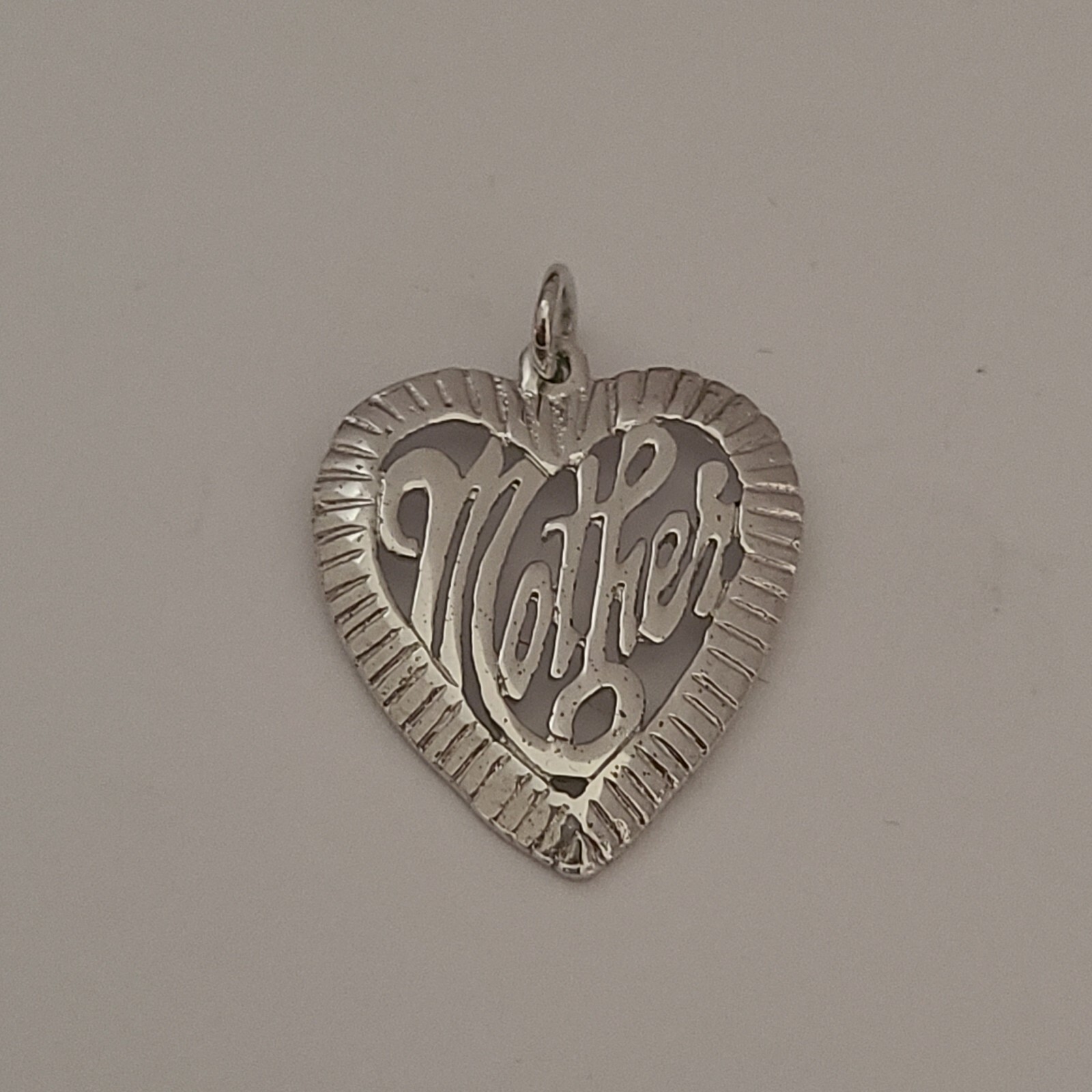 VINTAGE STERLING SILVER MOTHER HEART CHARM PENDANT 925 STER | eBay