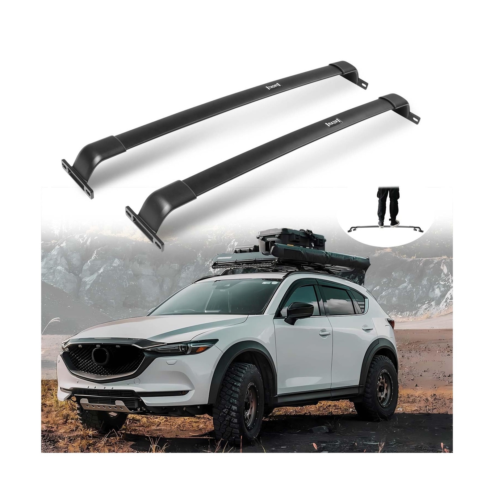 Enhanced 220LBS Roof Racks Cross Bars Fit for Mazda CX-5 CX5 2017-2024 ...