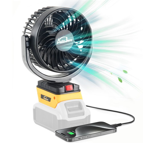 Outdoor Jobsite Fan For Dewalt 20V MAX Li-ion Battery Portable Mini Fan ...