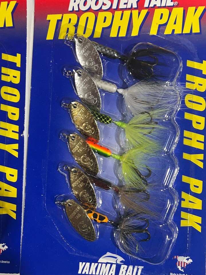 LOT OF 2 PACKS OF Worden's Rooster Tail Trophy Pak of Six 1/8 oz 12 ...