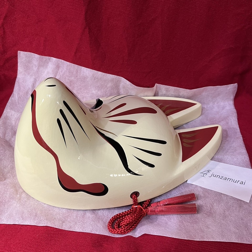 Komendo Full Face Fox Mask SUZUNE Kitsune Handmade Painted Japan Party ...
