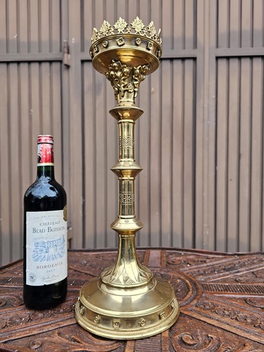 Vintage Brass church altar candlestick candle holder religious art | eBay