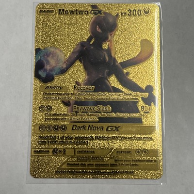 Pokemon Card Mewtwo GX Full Art 300HP Gold Foil Fan Art 058/198 | eBay