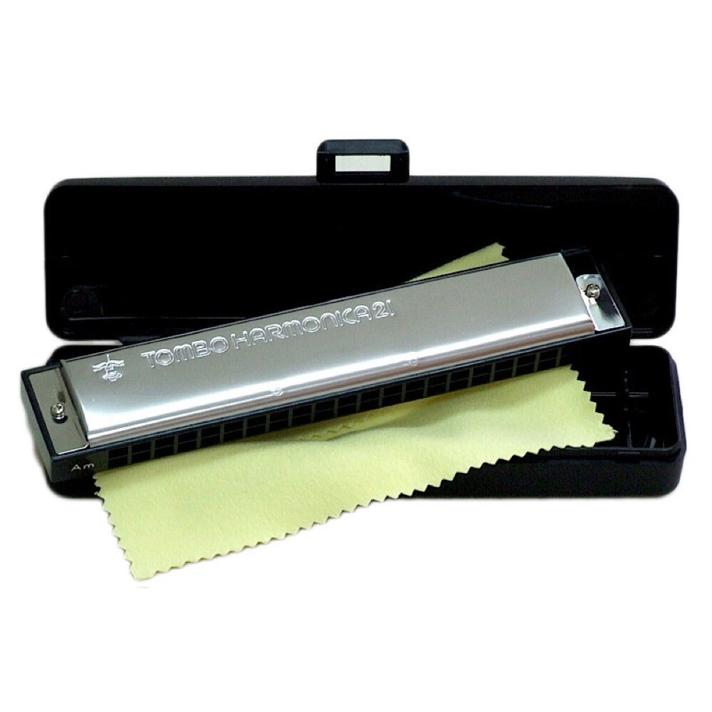 Harmonica TOMBO No.3121 Am B21 Holes Double Note Plastic Body Used SS6 ...