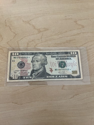10 dollar star note- Rare, Low Run 640000 sheets Print Run MB03780550 ...