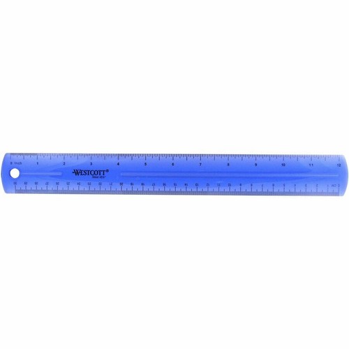 Westcott Jeweltone Ruler - 12" Length 1" Width - 1/16 Graduations ...