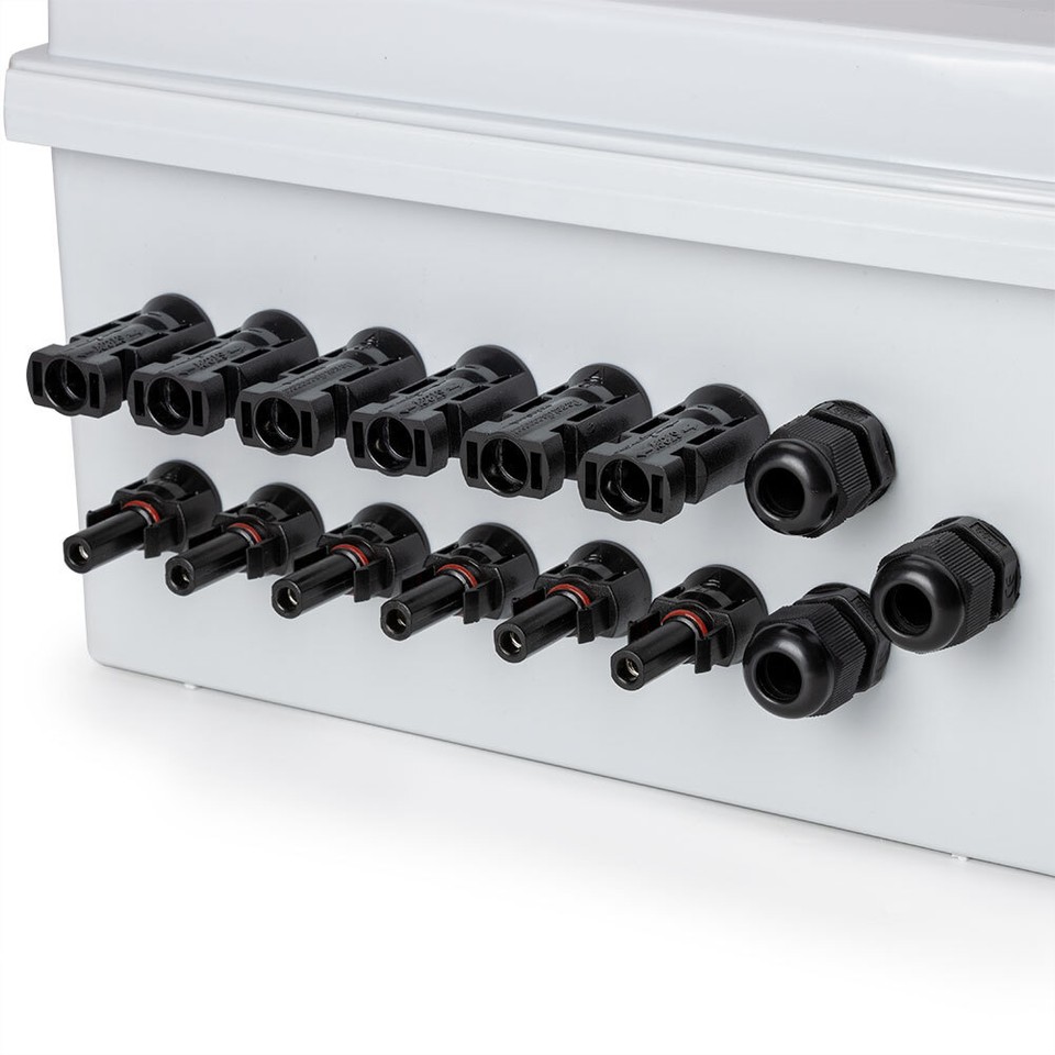 6 String Solar PV Combiner Box Junction Box 15A DC fuse 63A DC Circuit ...