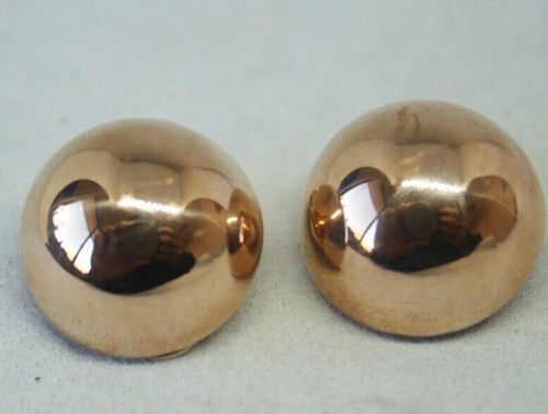 100% Genuine 9ct Solid Rose Gold Hollow Large Dome Non-piercing Stud Earrings. | eBay