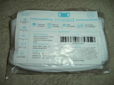 10 Pack White FACE MASK 100% Cotton Maskd Washable Protective Cover ...
