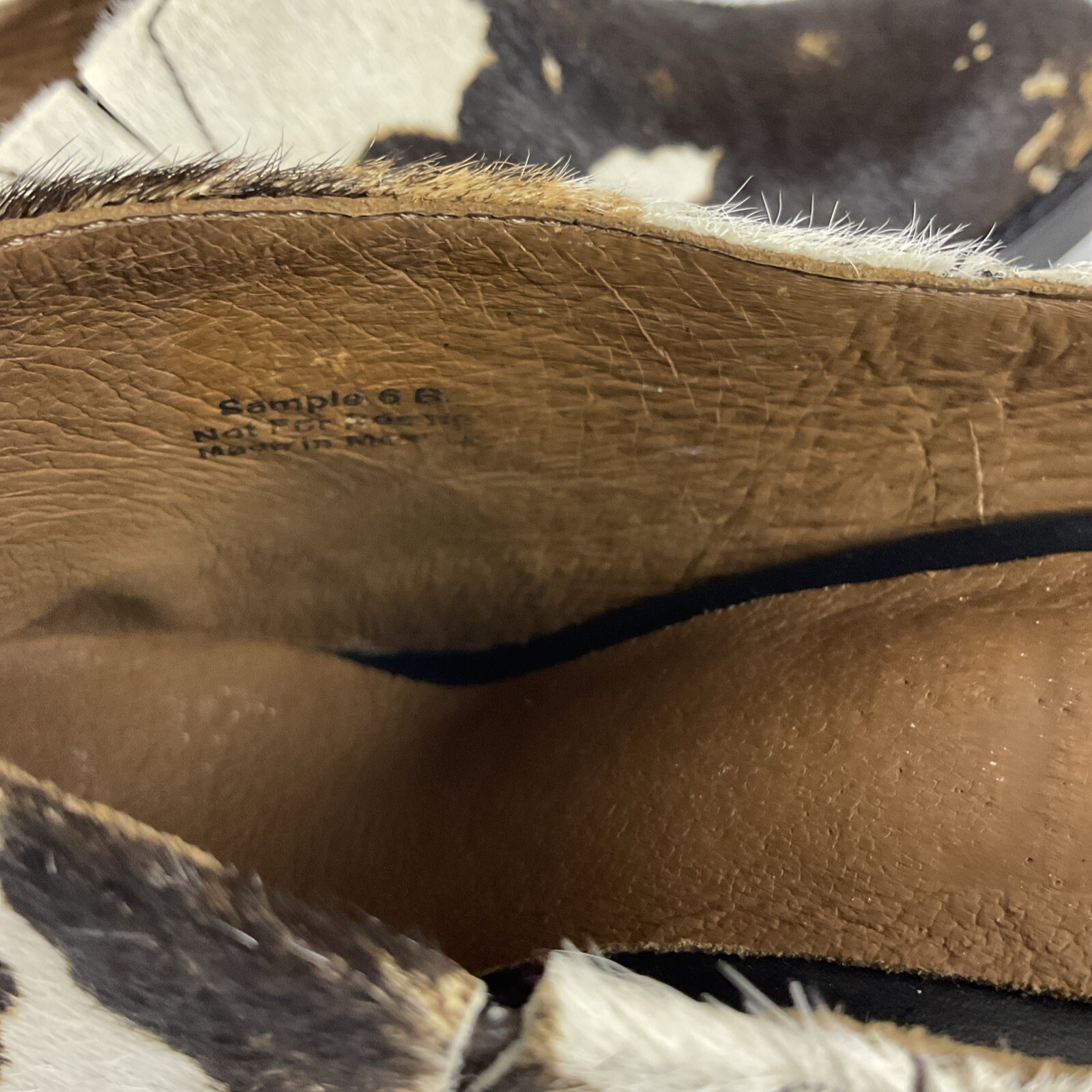 Frye Women's Cowhide Hair Leather Slip On Heel Mule Clog Western Size ...