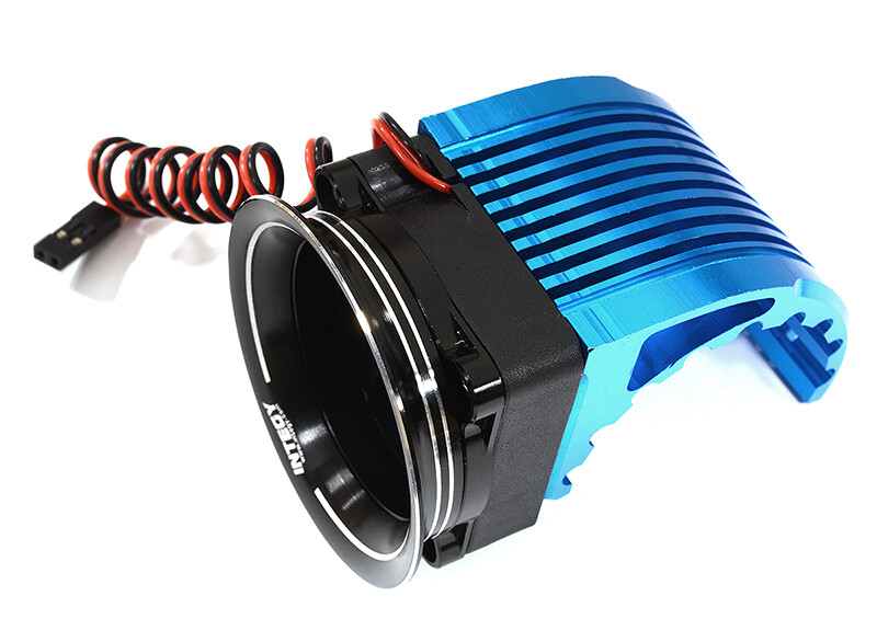 42mm Motor Heatsink + 40x40mm Fan w/ Intake Ram Funnel for Most 1/8 & 1 ...