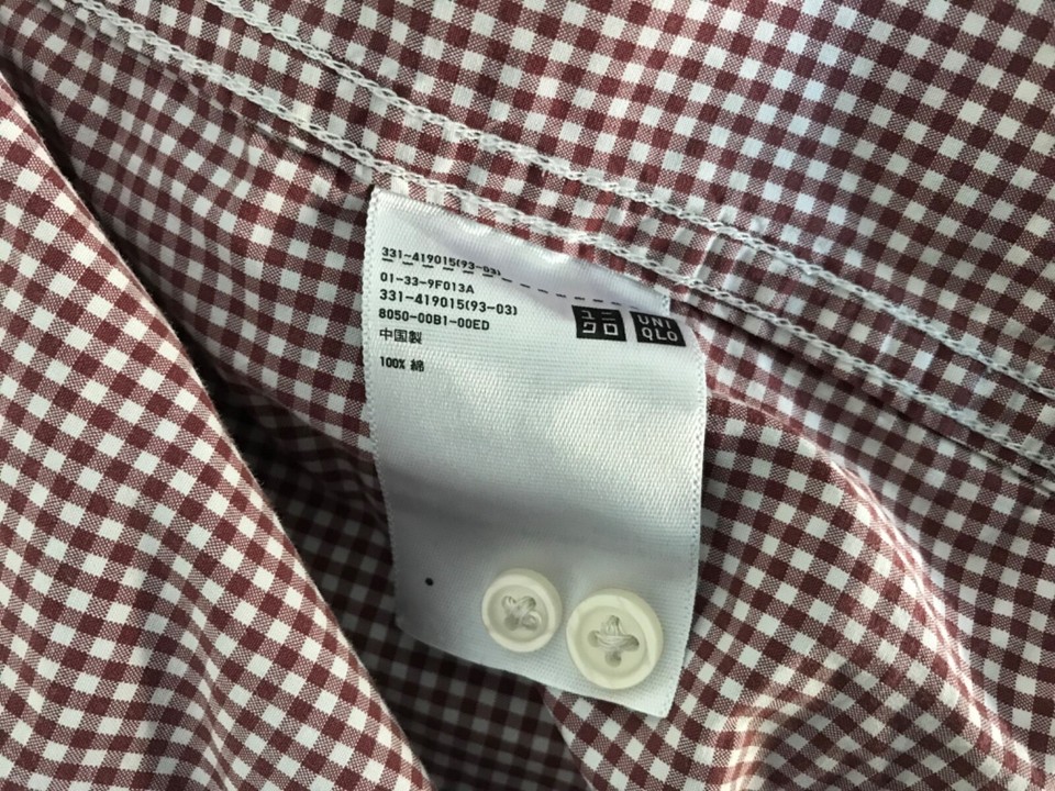 Uniqlo Shirt Cotton Size M In Red Check | eBay