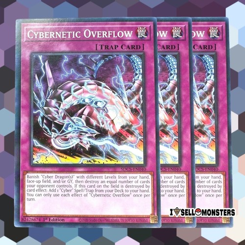 YuGiOh! 3x CYBERNETIC OVERFLOW SDCS-EN040 x3 Common1st Ed NM Yu-Gi-Oh ...