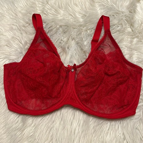 Wacoal 38G Bra Red Retro Chic Full Figure 855186 Underwire Back Close ...