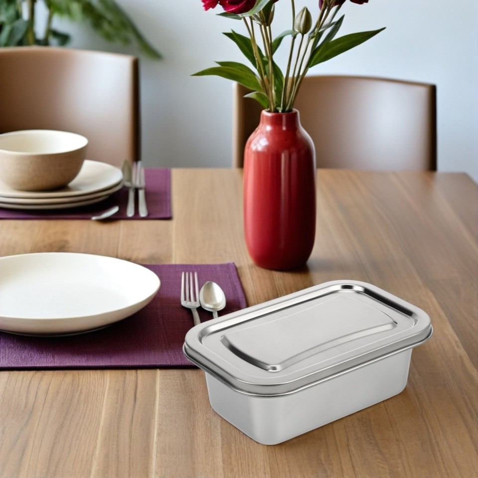 Stainless Steel Refrigerator Container Ice Cream Freezer Storage | eBay ...