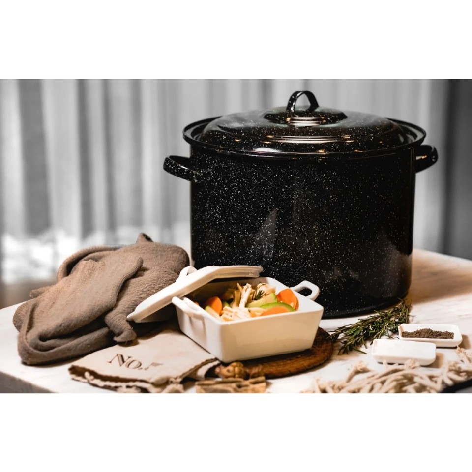 NEW Granite Ware 12 Qt Enamel Stock Pot w/ Lid Canning Pasta Soup Stew ...