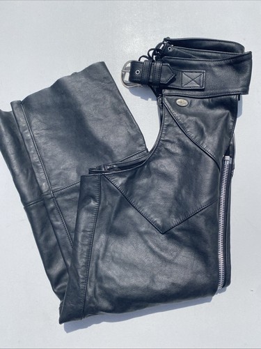 Harley Davidson Basic Skins Leather Chaps Men Black Medium | eBay
