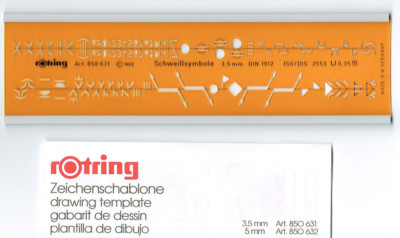 Rotring Zeichenschablone Schweißen, Schweißsymbole, 850631 | eBay