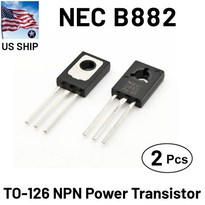 2 Pcs - NEC B882 NPN Medium Power Transistor | TO-126 | 3 Amp 30 Volt ...
