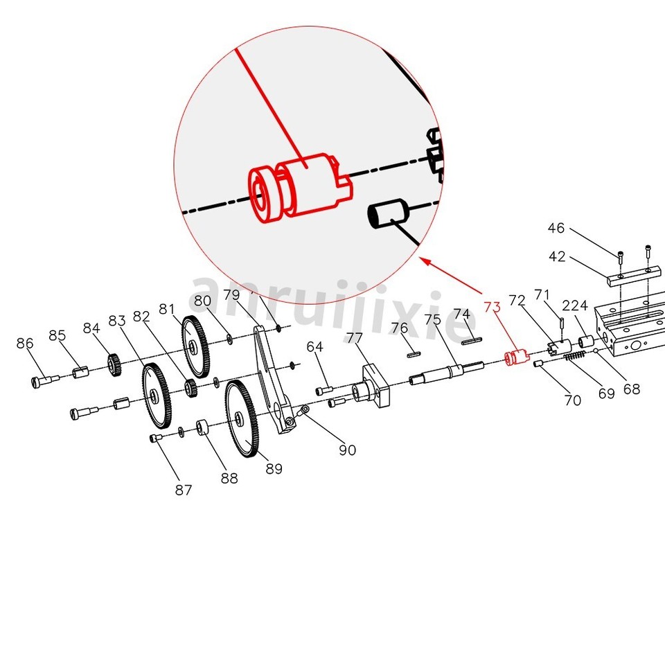 Part of the Lathe Auto Feed Clutch for SIEG C1/M1/Grizzly M1015/Compact ...
