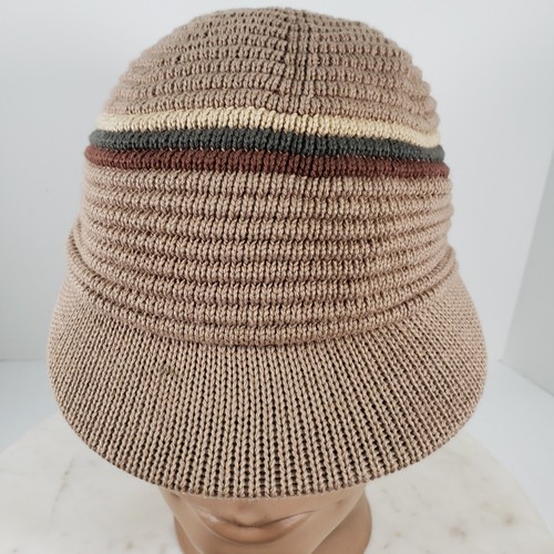 N.Y.E Knit Cap Short Bill Cap OS Brown Striped Cotton Women's | eBay