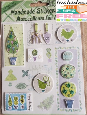 🆕3D craft stickers, GARDEN 11 stickers BONUS🆓🎁🥳 | eBay