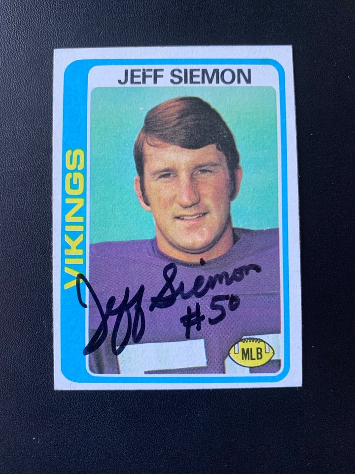 Jeff Siemon Signed 1978 Topps #58 Card Minnesota Vikings Autograph COA ...