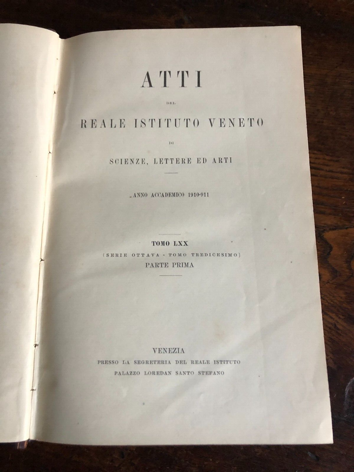 Acts Of Royal Institute Venetian of Sciences, Lettere And Arti. Year ...
