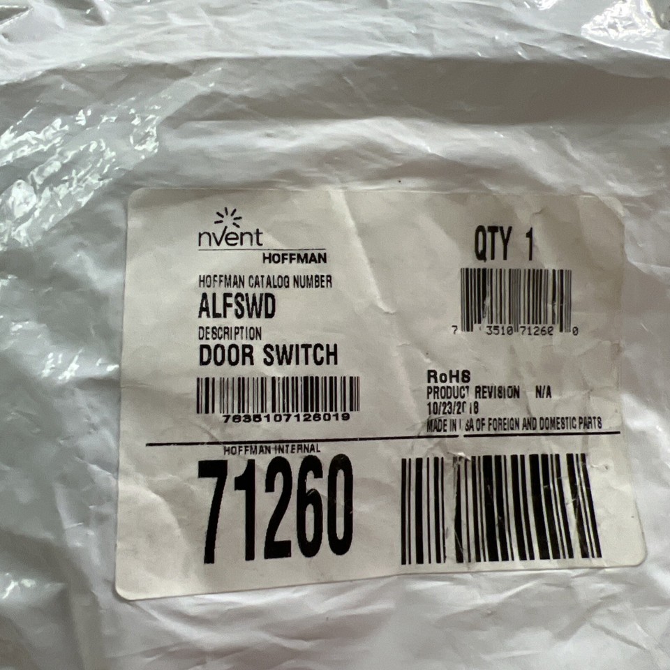 NEW nVent Hoffman ALFSWD Door Switch 71260, white | eBay