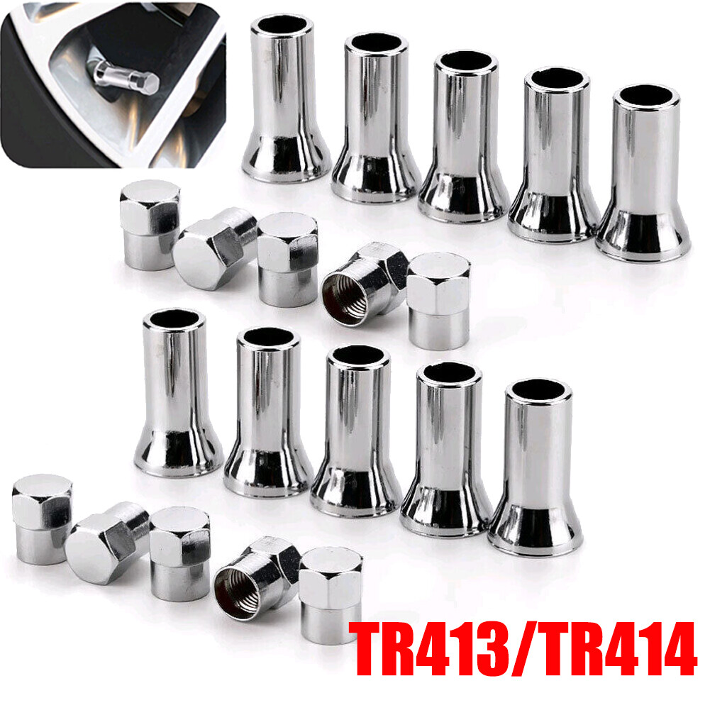 TR413/TR414 Chrome Car Truck Tire Wheel Tyre Valve Stem Hex Caps w ...