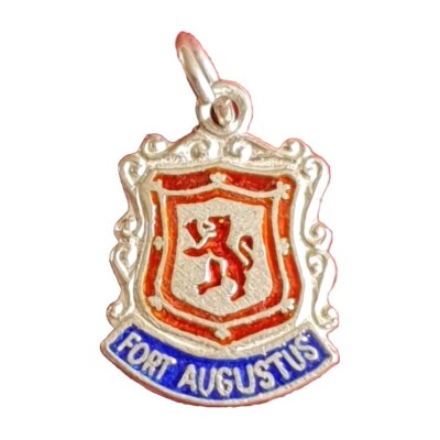 FORT AUGUSTUS SCOTLAND Silver Vintage Travel Shield Enamel Souvenir ...