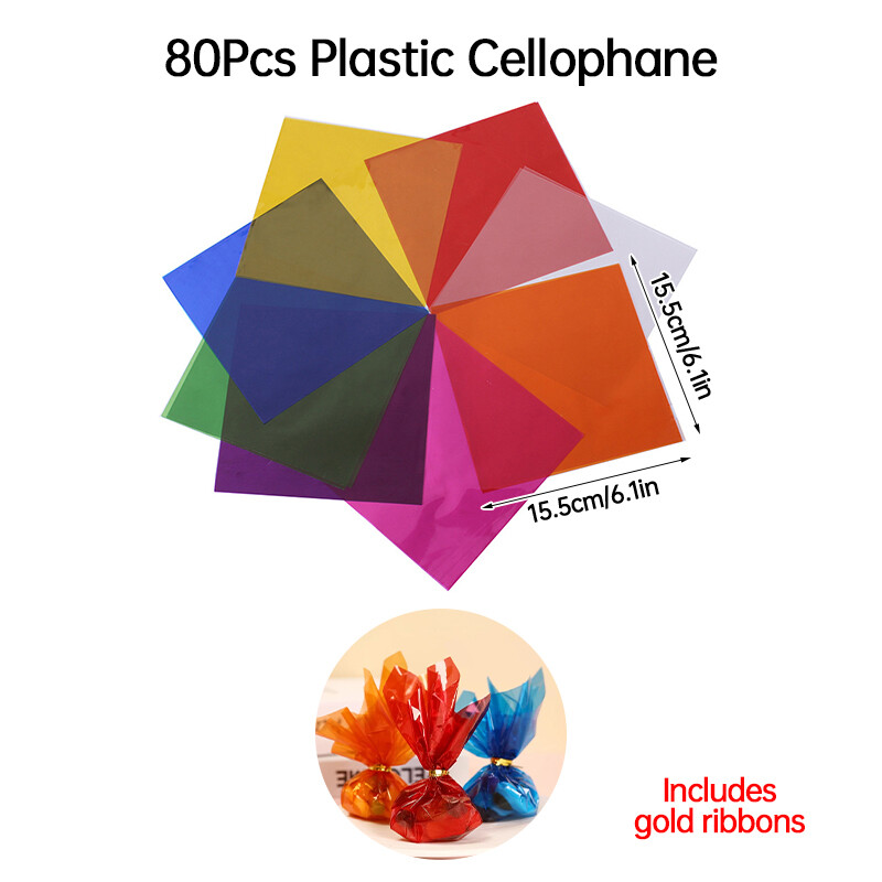 Colored Transparency Cellophane Wrapping Paper Treat Candy Party Gift ...