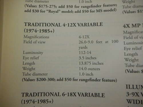 VINTAGE REDFIELD (USA) "TRADITIONAL" 4-12X VARIABLE (1974-1985+), CH ...