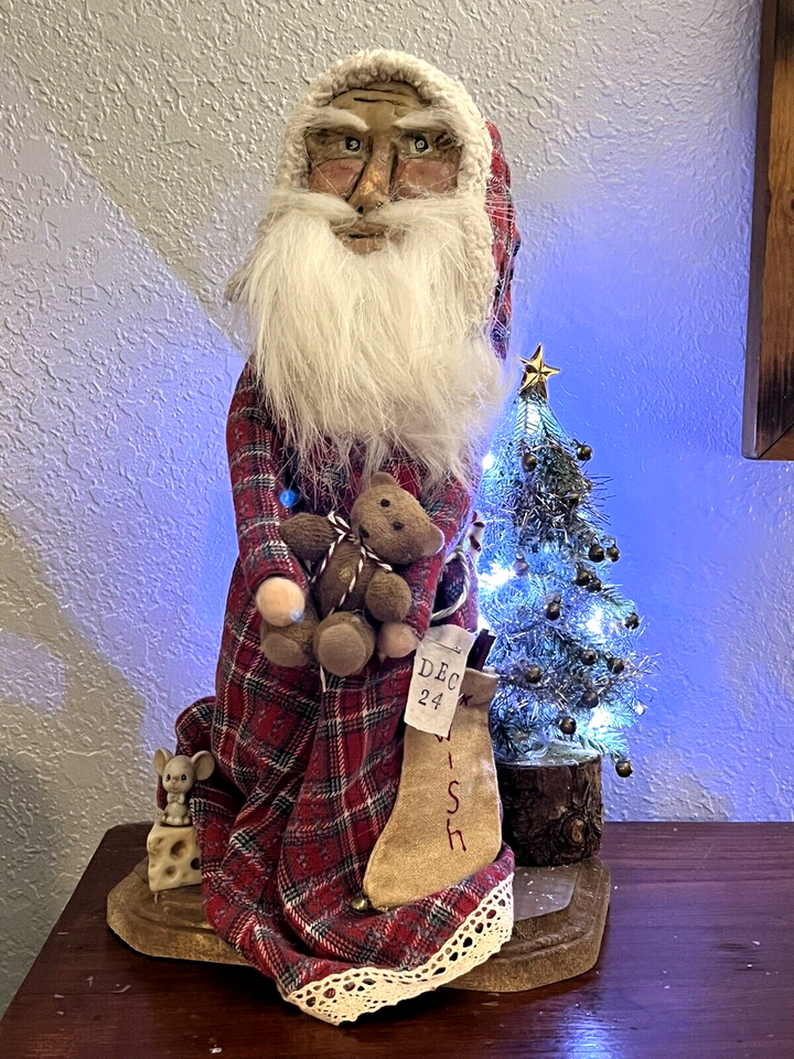 GP Grubby Primitive Snowman Country Farm Rag Doll w Valentine Heart ...