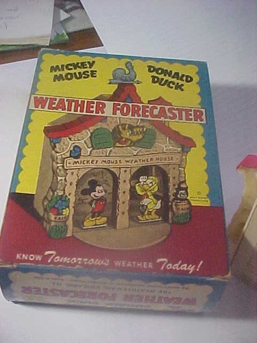 Walt Disney Vintage 1950's Mickey Mouse Weather Forecaster Hygrometer ...