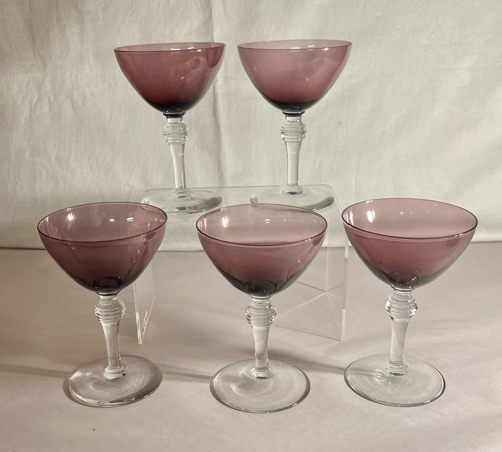 5 Bryce Amethyst Line #935 5 1/2" Champagne Stems | eBay