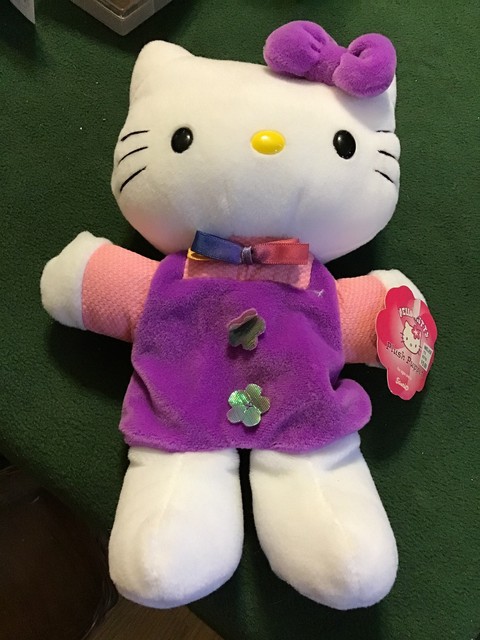 Vintage Hello Kitty Plush Hand Puppet 1999 Light Pink Striped Shirt ...