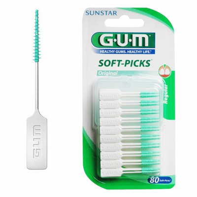 SUNSTAR GUM TOOTHPICKS SOFT INTERDENTAL BRUSH 80 PICKS WITH TRAVEL CASE ...