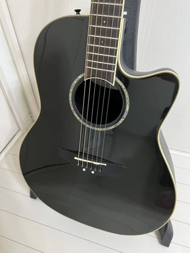 Electric Acoustic Guitar Ovation CC24 Black Color with Gig Case Good ...