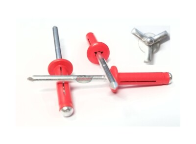 Florescent Red 3/16" Small Head Tri-Fold Exploding Aluminum Mandrel Pop ...