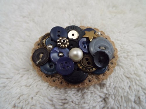 Handmade Vintage Blue Buttons Pin (A7) | eBay