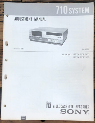 Sony SL-5000 BETA 710 SYSTEM VCR Adjustment Manual *Original* | eBay